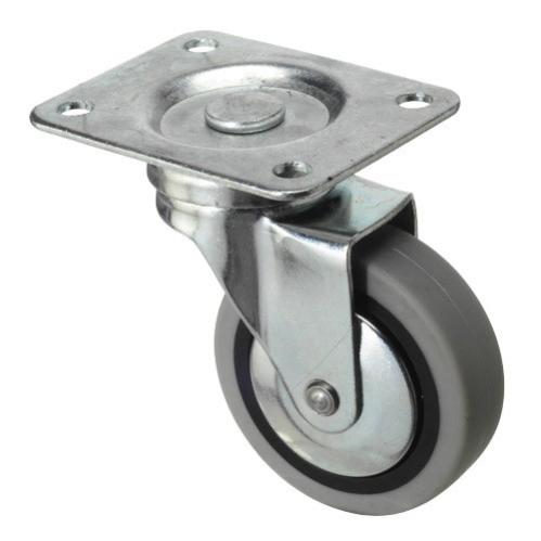 Roue industrielle caoutchouc gris plaque 40 mm | Leroy Merlin