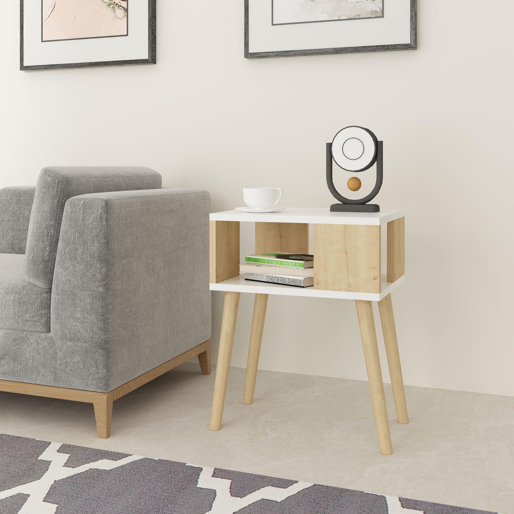 Table d'appoint Lekeberg pour salon avec espace de rangement 60 x 45 x ...