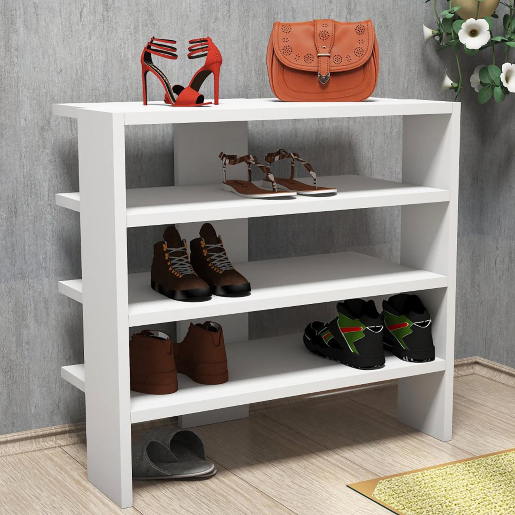 Zapatero Gudme de 4 niveles aglomerado 60 x 64 x 32 cm - blanco [en ...