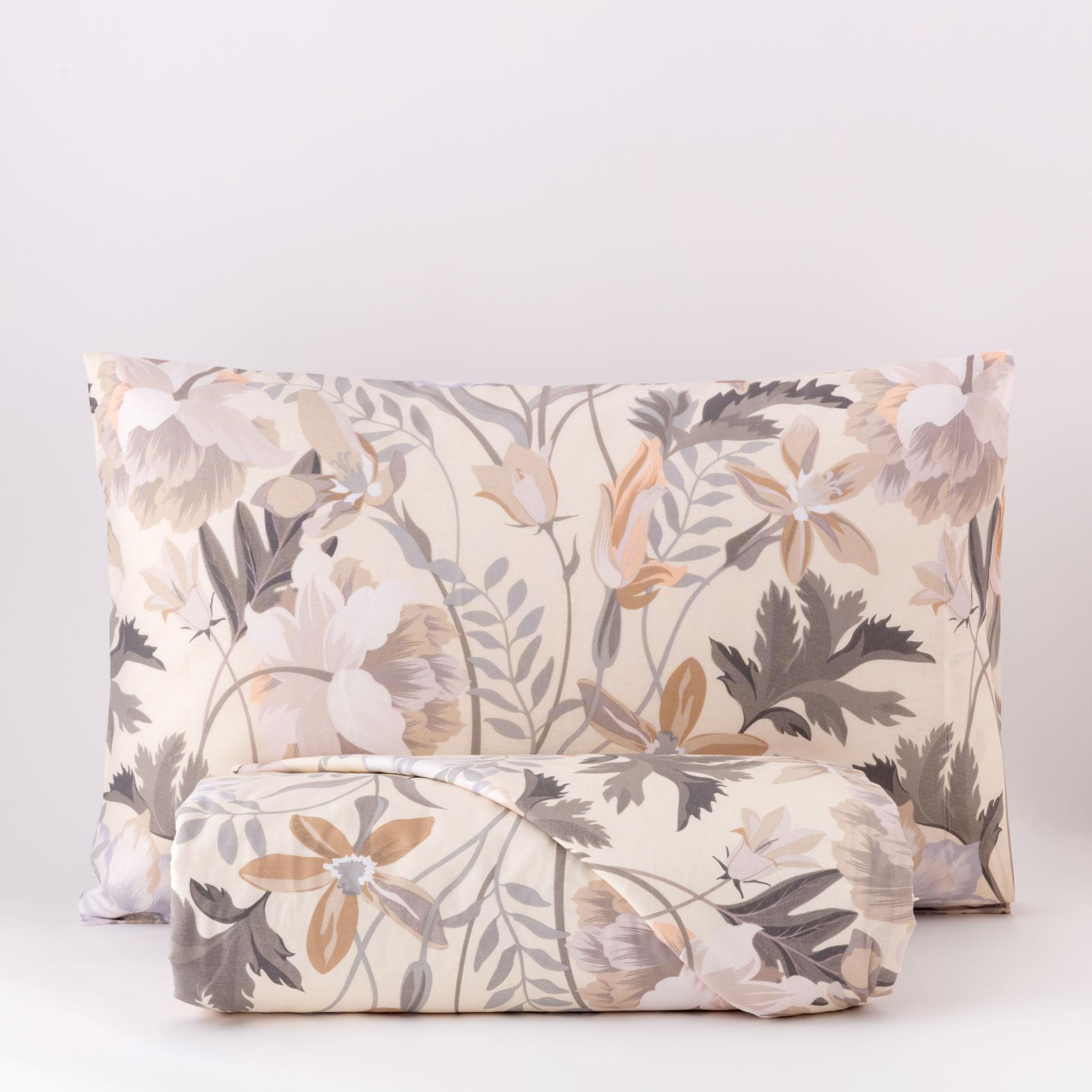 Parure copripiumino in cotone Holly Beige 1 Piazza e Mezza | Leroy Merlin