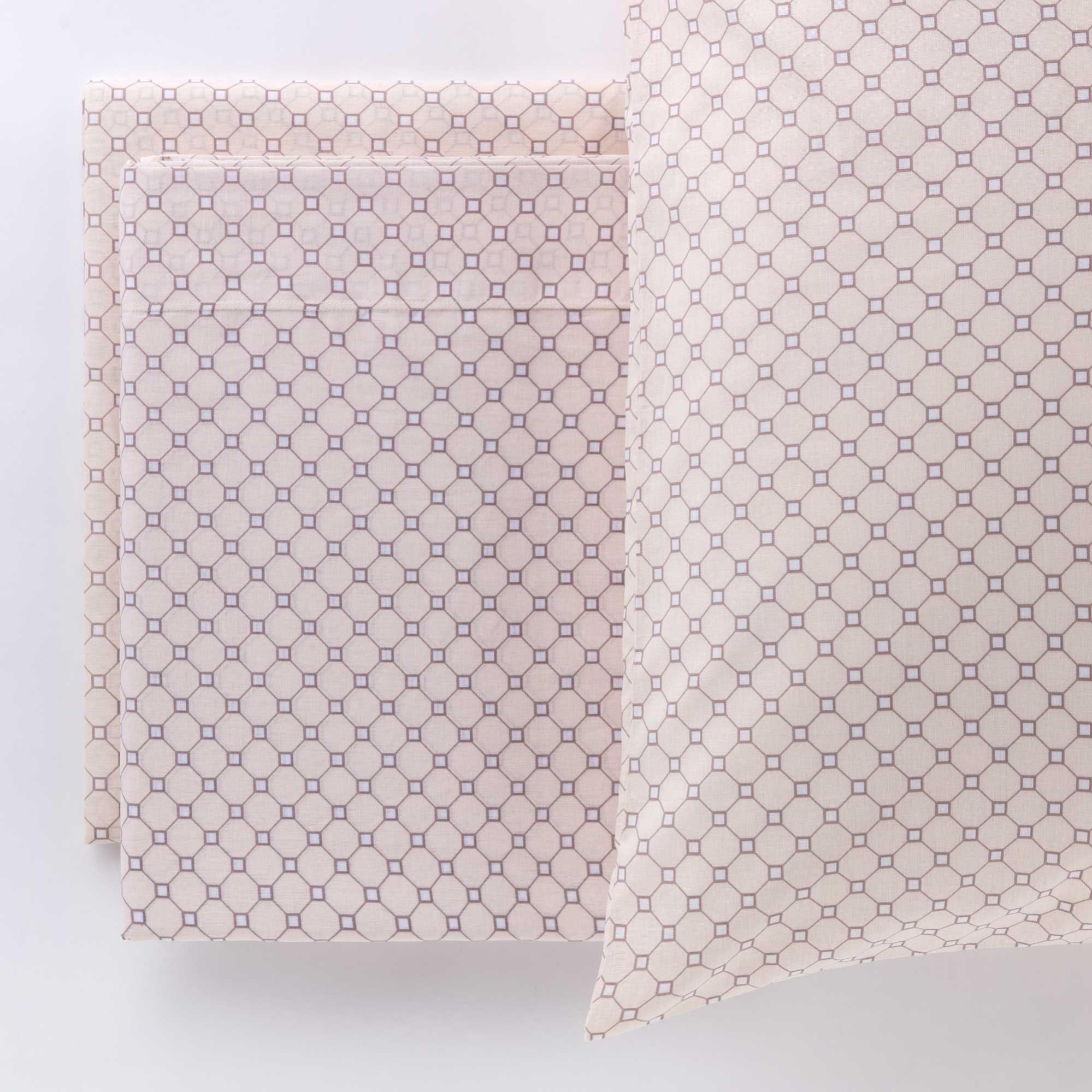 Completo letto in cotone Kaleido Beige 1 Piazza e Mezza | Leroy Merlin