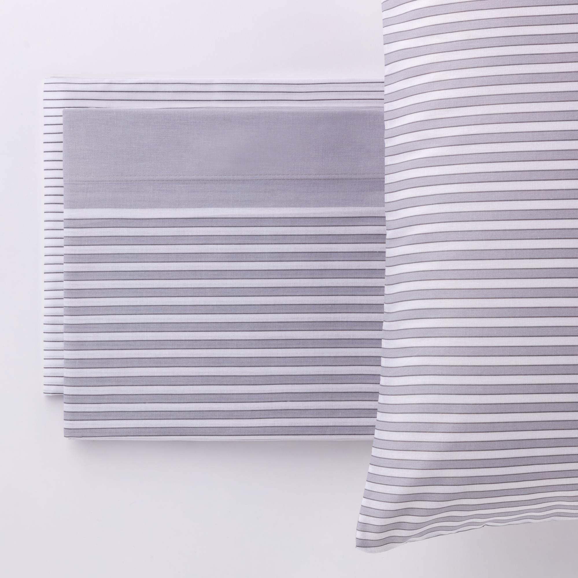 Completo letto in cotone Elba Grigio 1 Piazza e Mezza | Leroy Merlin