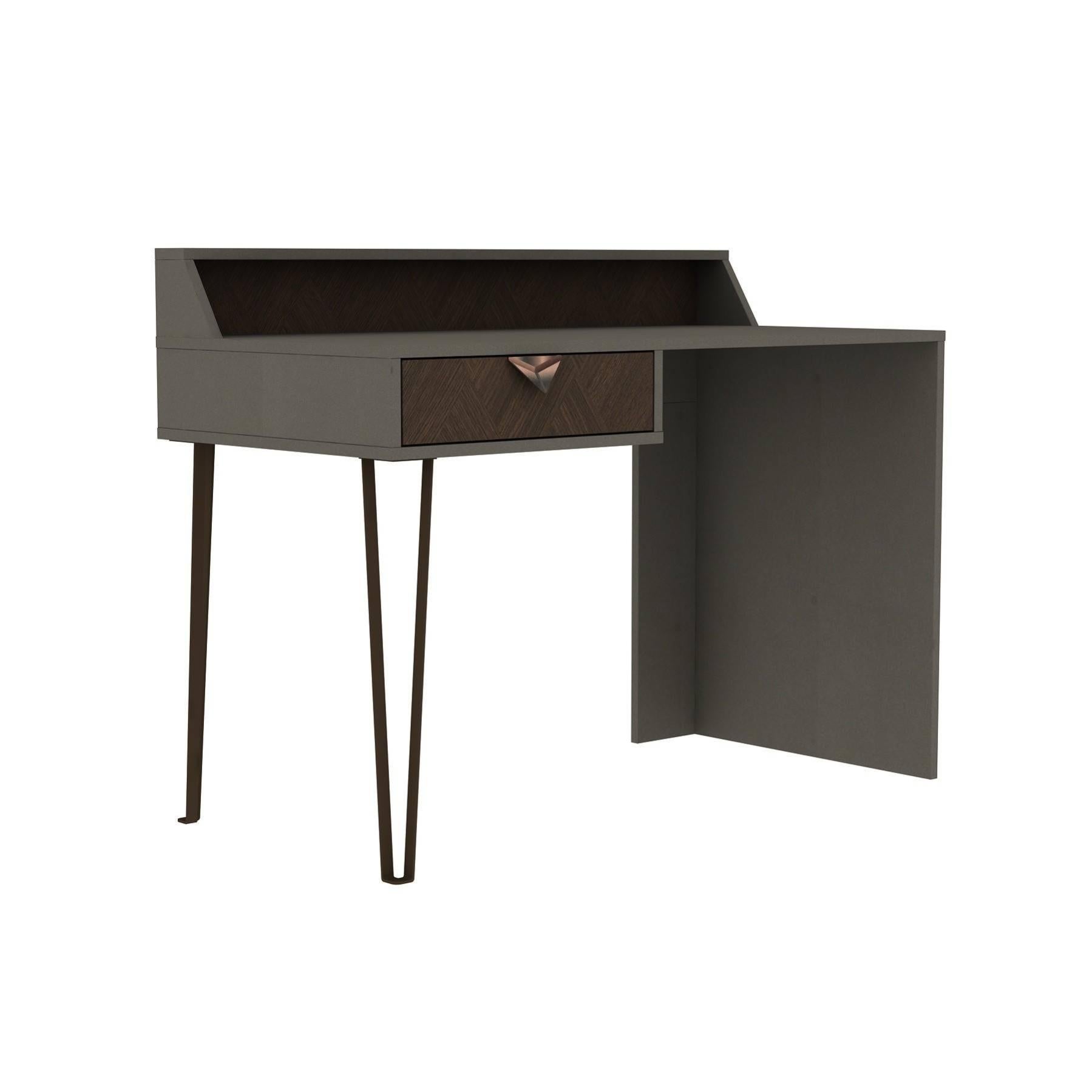 Bureau avec tiroir Tilot 120cm Bois et Gris foncé | Leroy Merlin