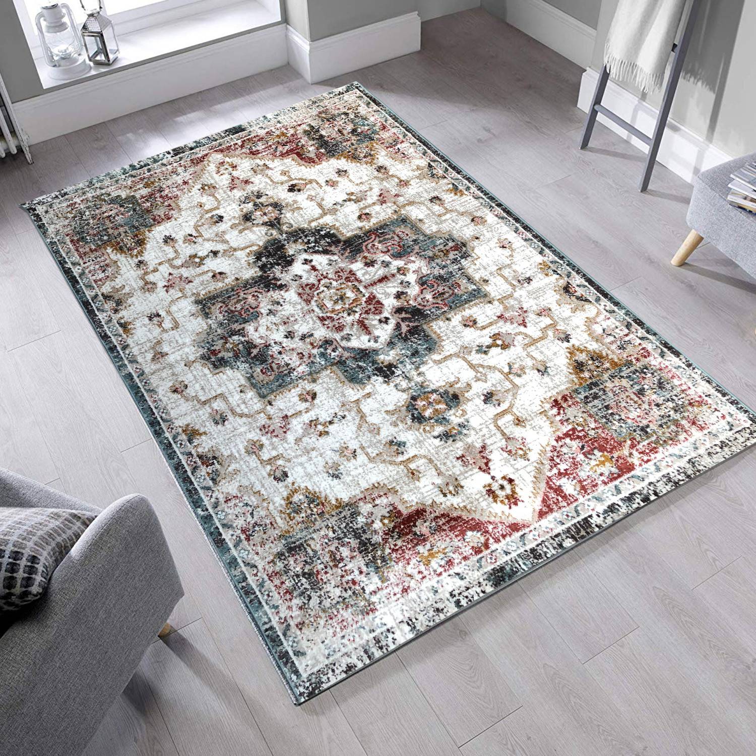 Tapis de couloir Perky 80x300cm Motif Arabesque vieilli | Leroy Merlin