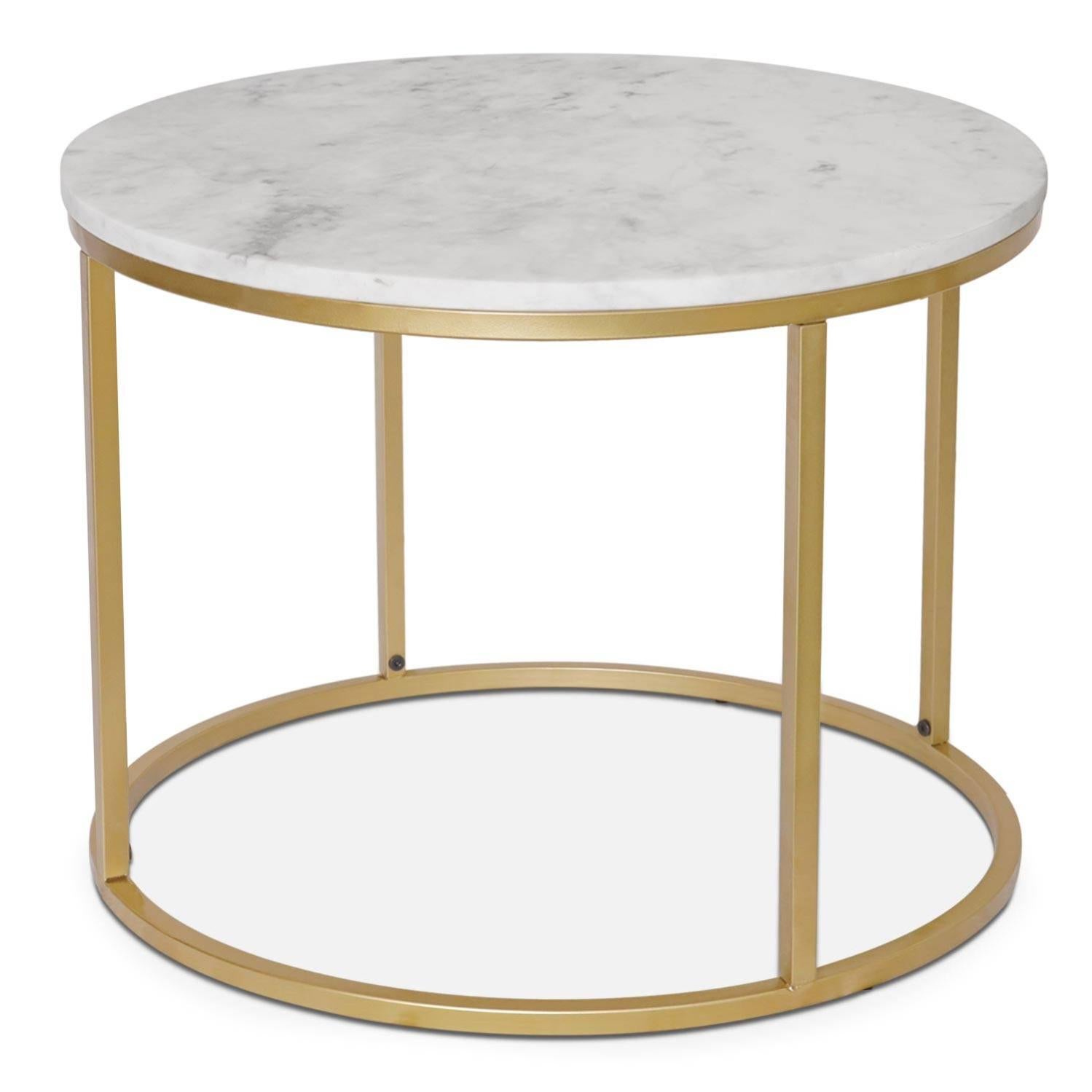Table basse Manitou Métal Or et Marbre Blanc | Leroy Merlin