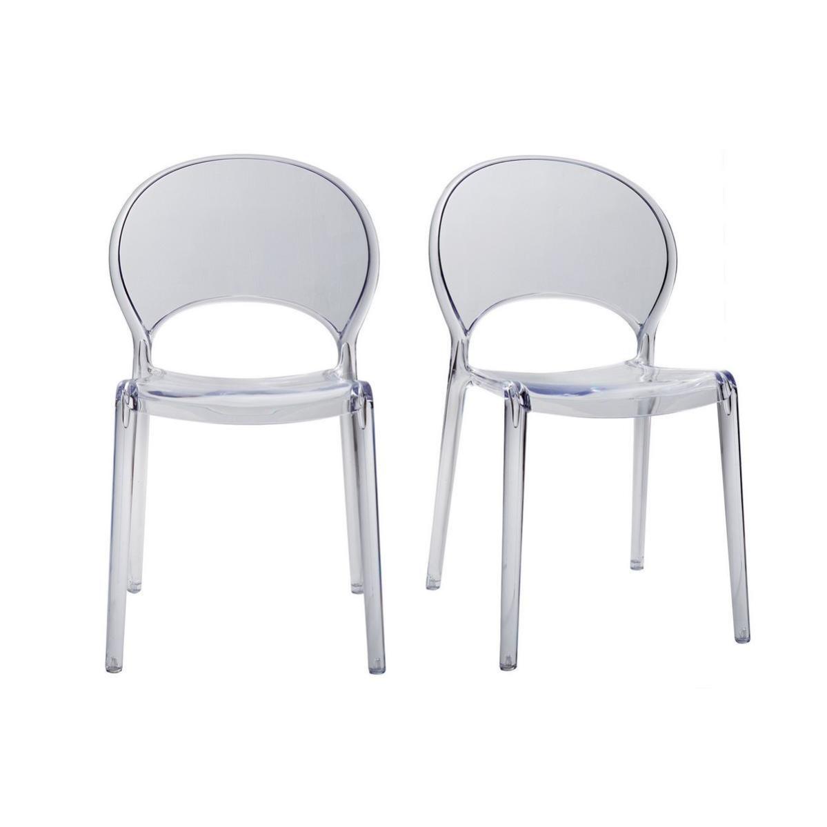 Chaises design empilables transparentes intérieur - extérieur (lot de 2 ...