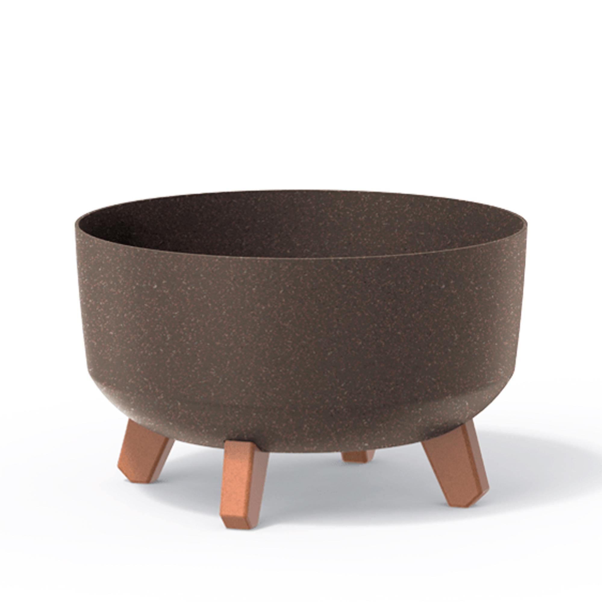 Pot de fleurs bas 6,8L avec pieds amovibles et insert 285 mm, Café ...