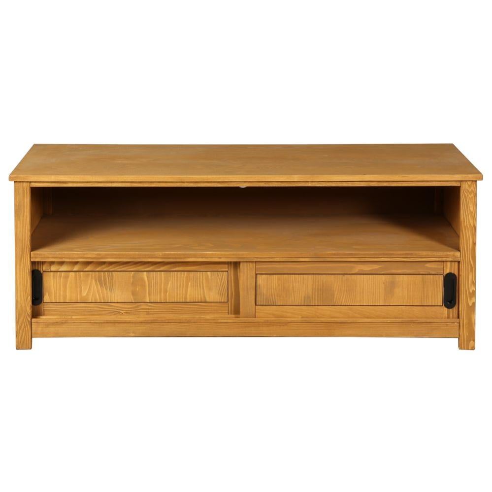 Meuble TV en bois pin massif 150 cm - Memphis | Leroy Merlin