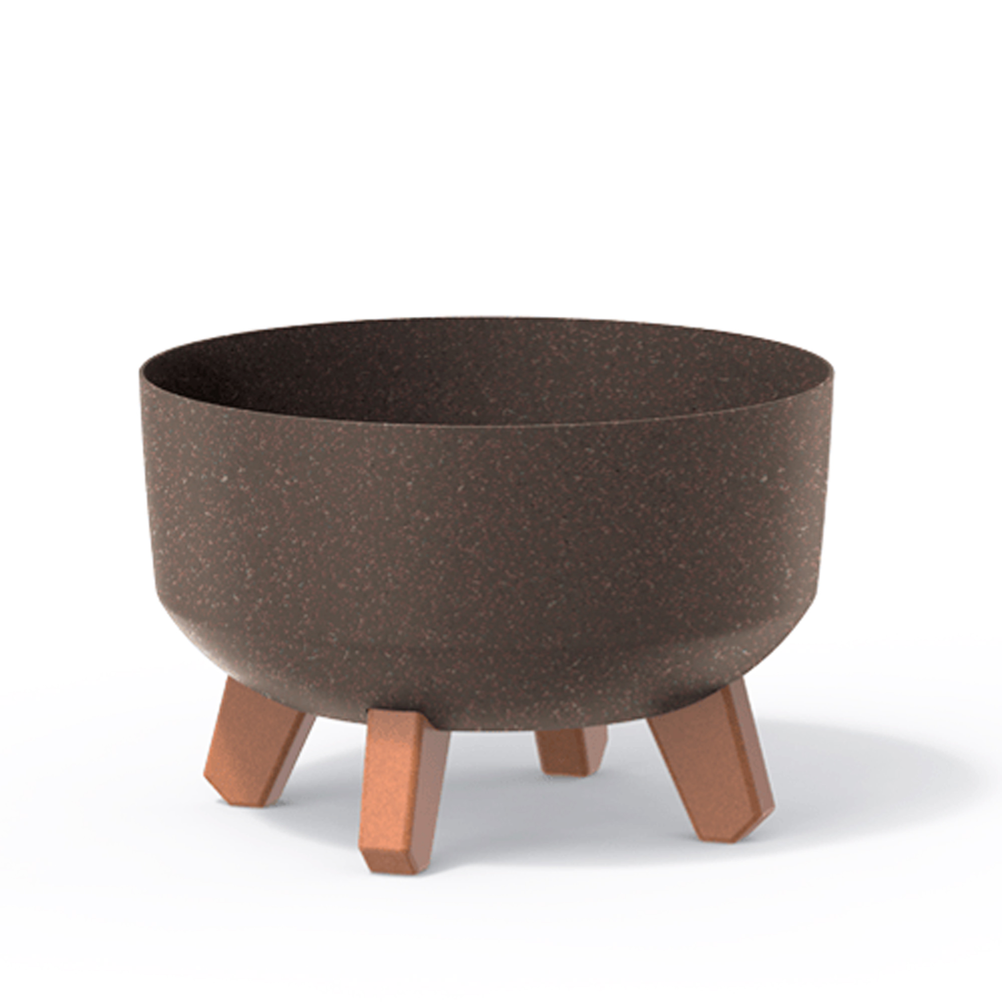 Pot de fleurs bas 3,8L avec pieds amovibles et insert 235 mm, café ...