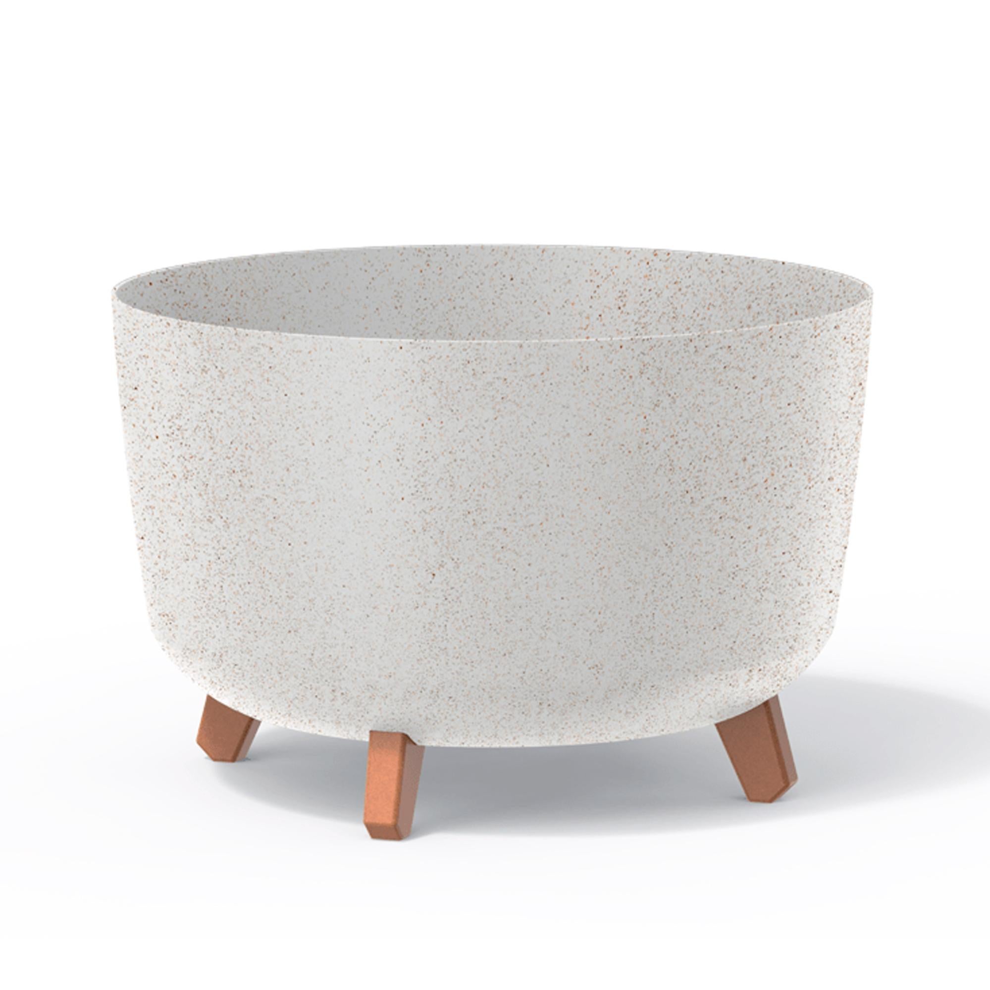 Pot de fleurs bas 21,5L avec pieds amovibles et insert 390 mm, Blanc ...