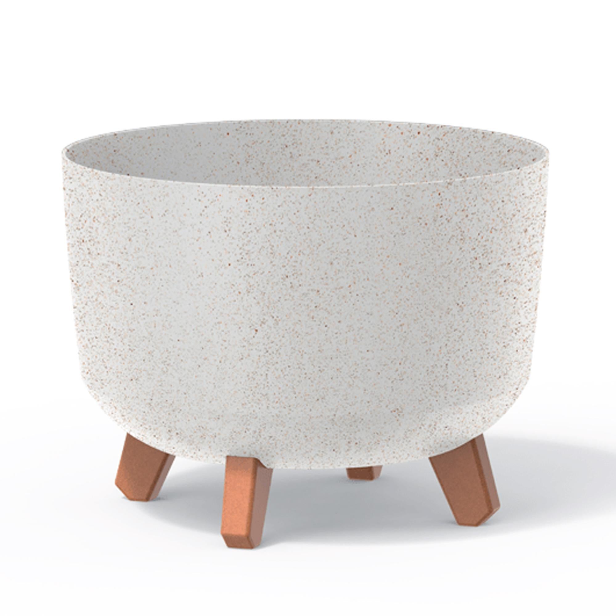 Pot de fleurs bas 6,8L avec pieds amovibles et insert 285 mm, Blanc ...