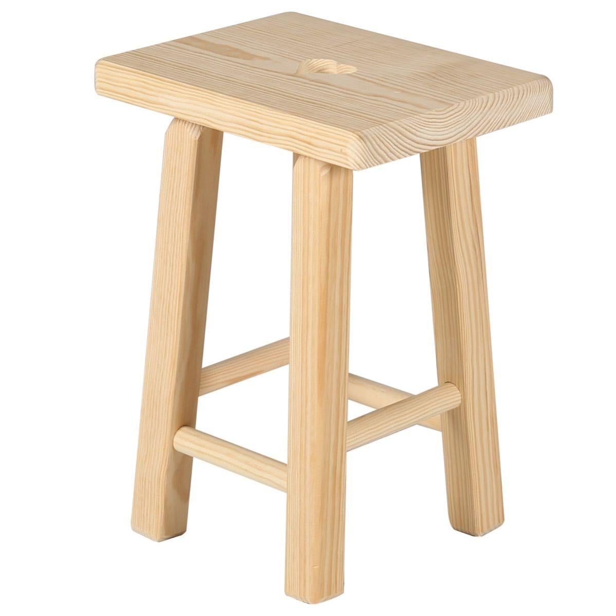 Tabouret en bois rectangulaire en pin massif brut - Région | Leroy Merlin
