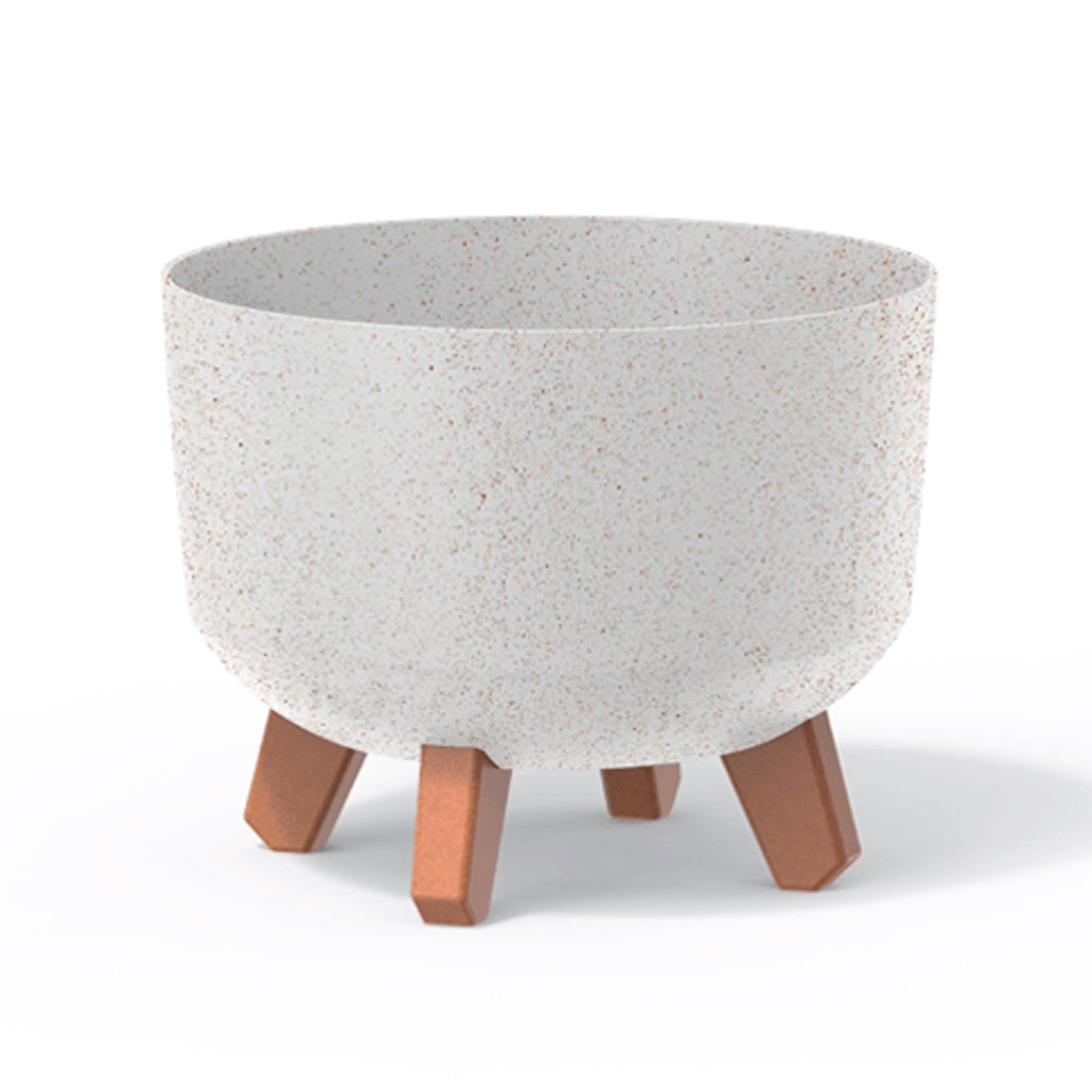 Pot de fleurs bas 3,8L avec pieds amovibles et insert 235 mm, Blanc ...