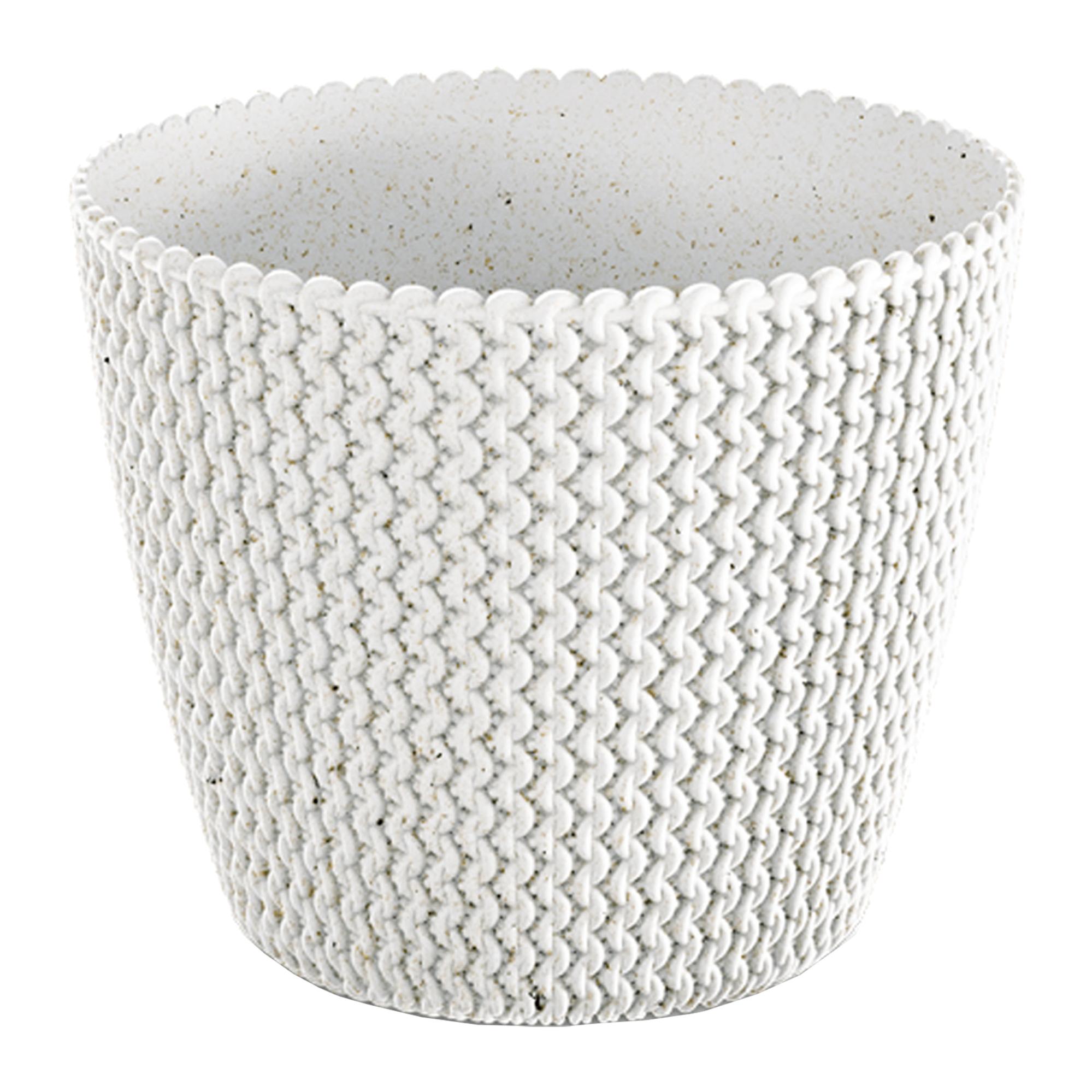 Macetero color blanco roto,sin depósito , colección SPLOFY eco wood de 15,7cm x 15,7cm x 13,2cm ...