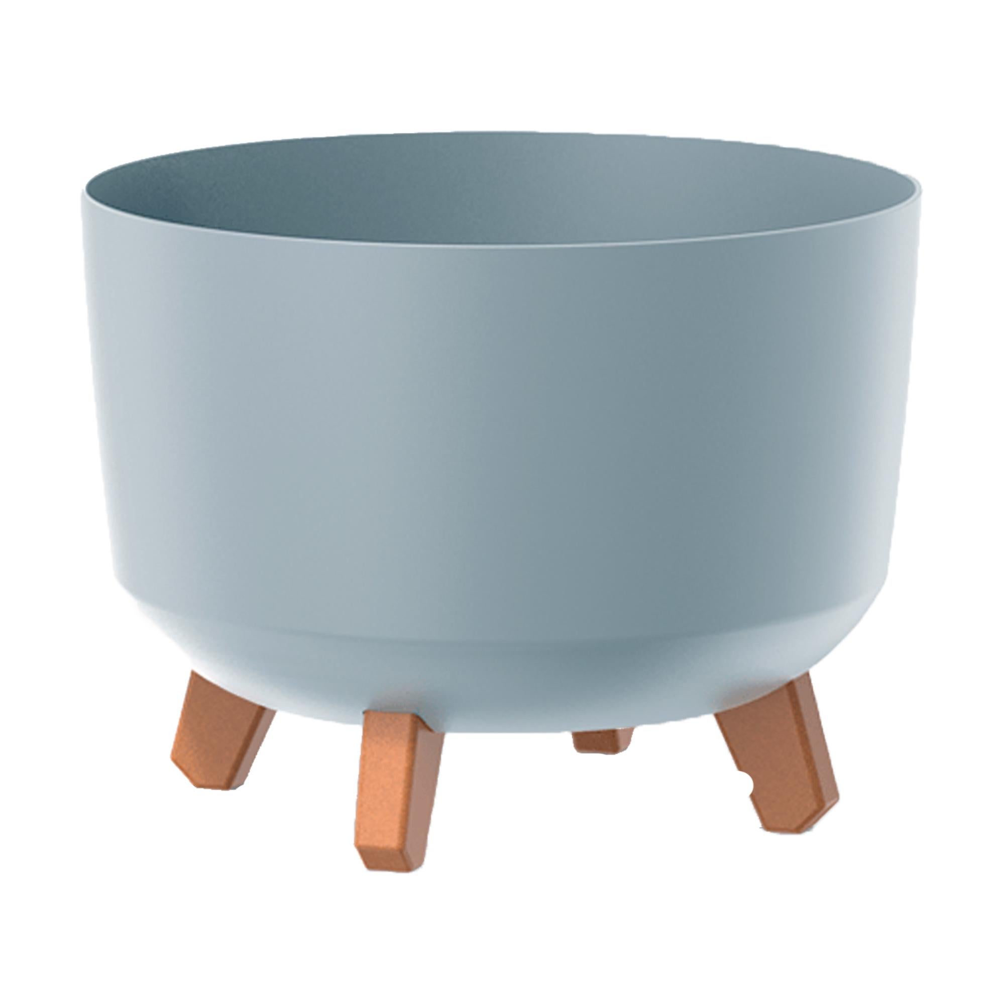 Pot de fleurs bas 9,8L avec pieds amovibles et insert 290 mm, Gris ...