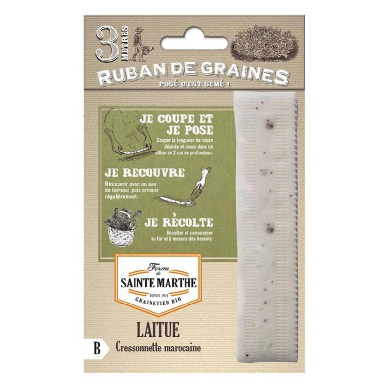 Ruban de 200 graines Laitue Cressonette Marocaine - La ferme Sainte ...