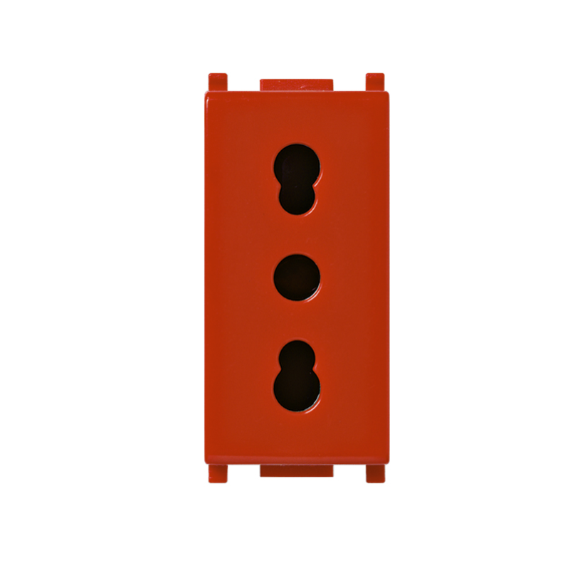 VIMAR PLANA 14203.R 2P+T 16A P17/11 PRISE ROUGE | Leroy Merlin