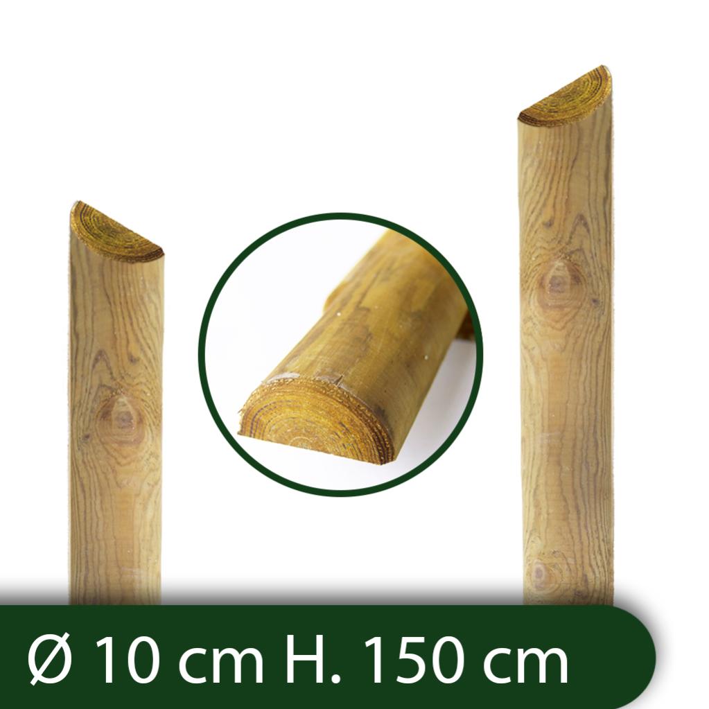 MEZZI PALI IN LEGNO CM 10 LUNGHEZZA CM 150 H PER RECINZIONE TRATTATI ...