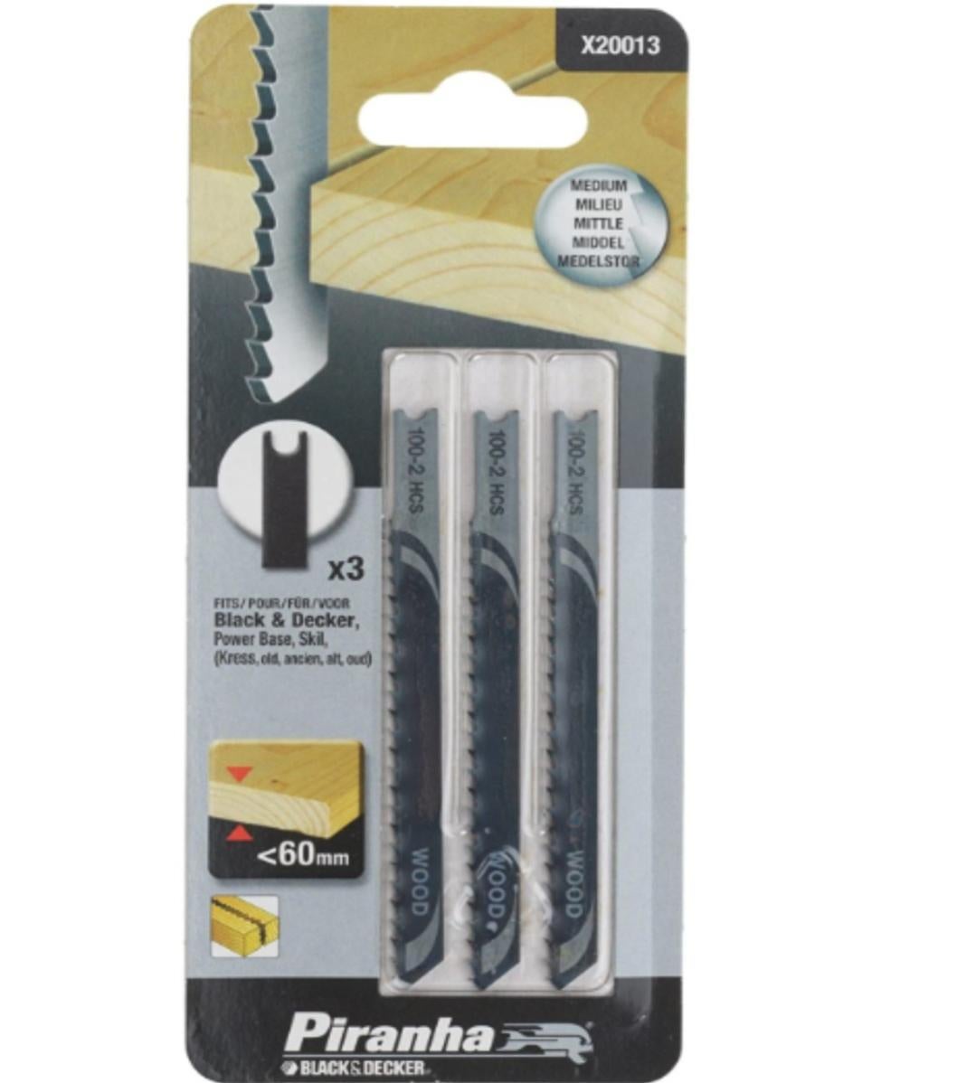 BLACK&DECKER - PIRANHA - 3 LAME PER SEGHETTO ALTERNATIVO - TAGLIO LEGNO ...