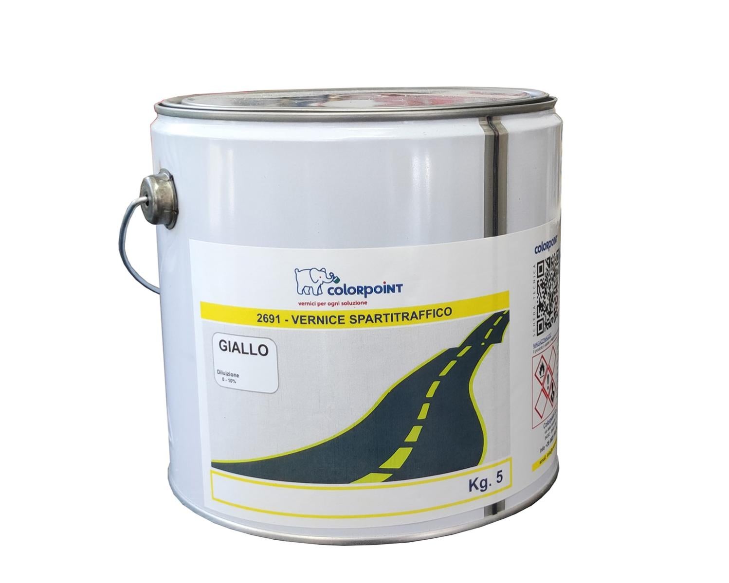 VERNICE SPARTITRAFFICO PER SEGNALETICA STRADALE 5 KG. COLORE GIALLO ...