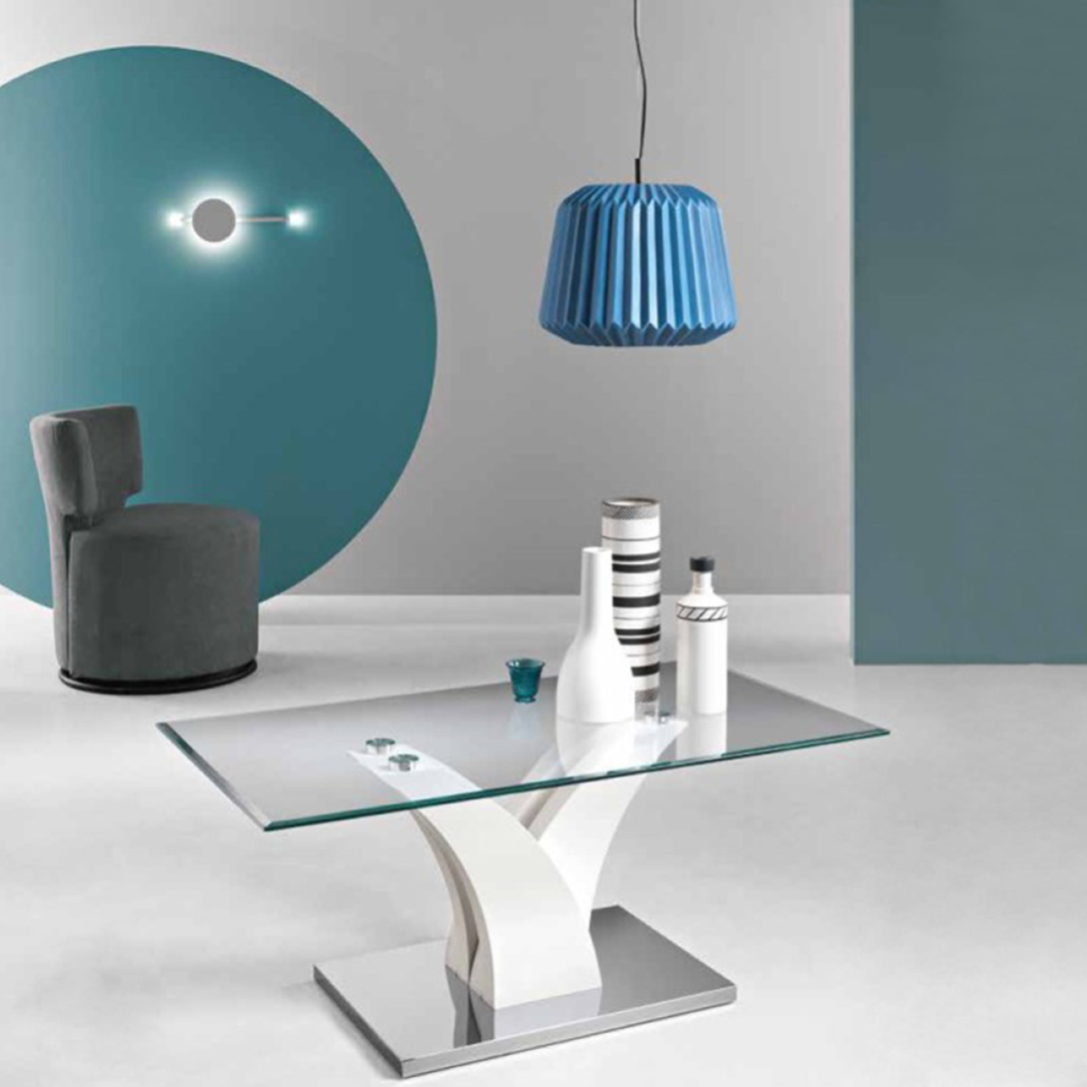 Tavolino soggiorno in vetro struttura legno bianco - TINDARO | Leroy Merlin