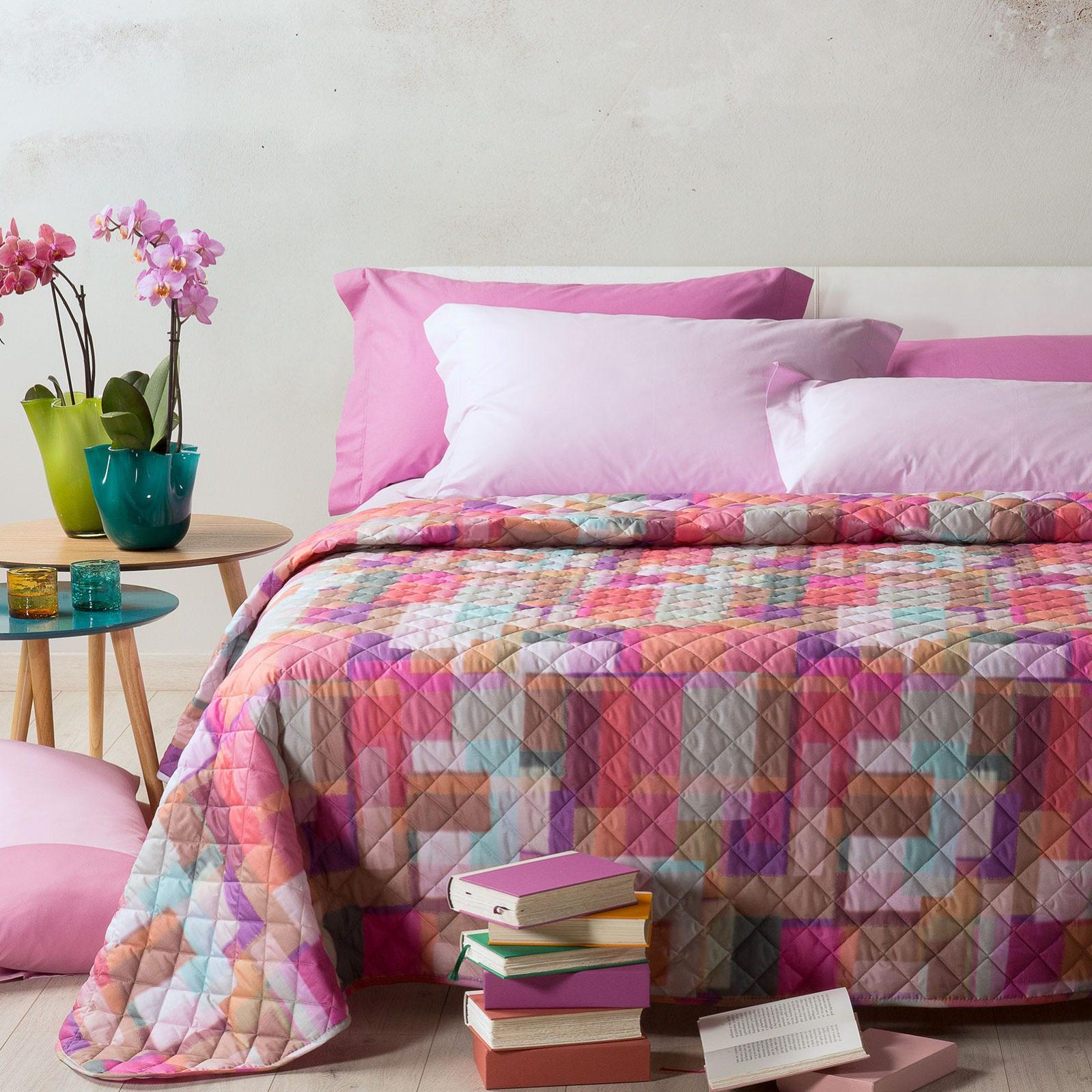 Caleffi - Copriletto-trapuntato Cristel Murano Piazza e Mezza Corallo ...