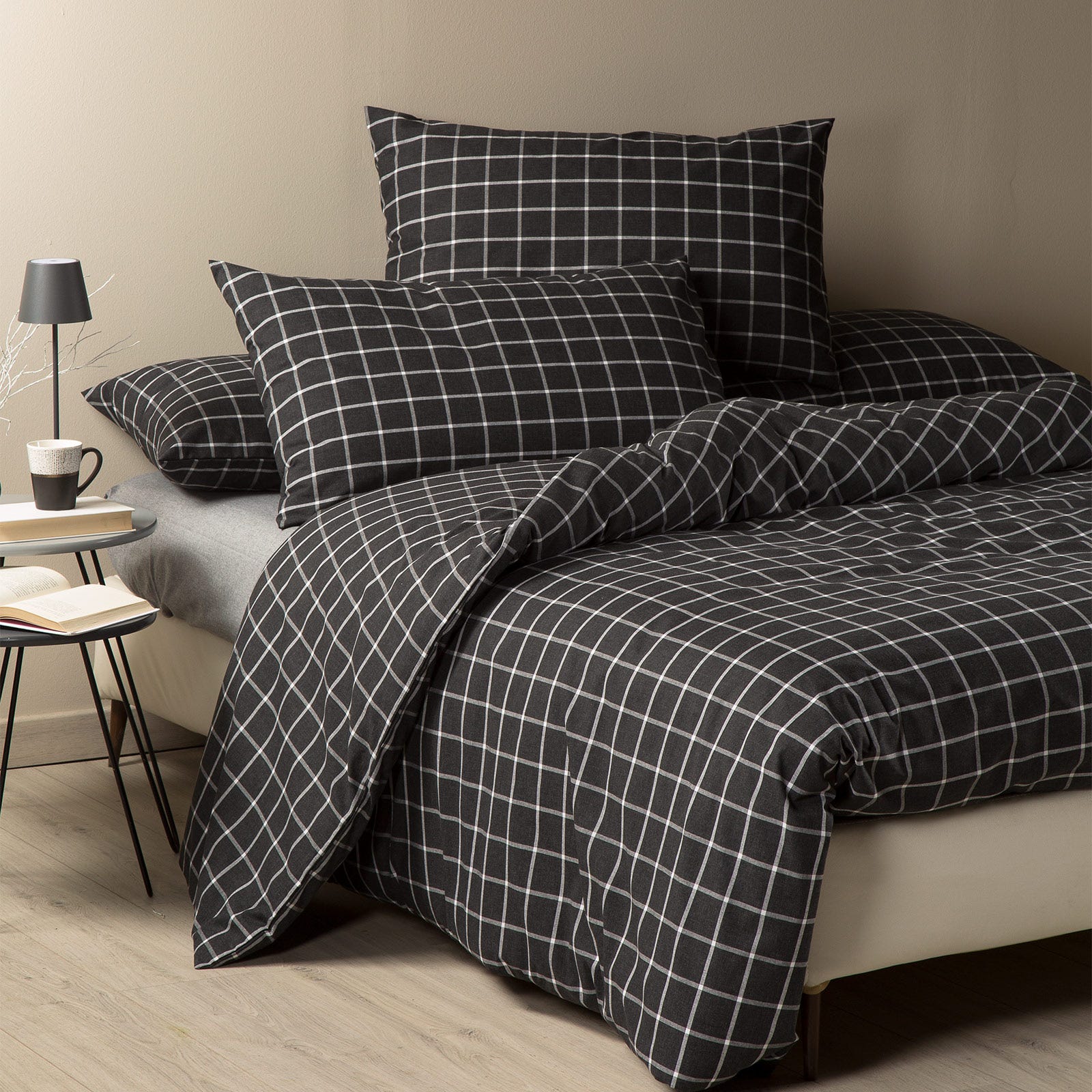 Caleffi - Completo-copripiumino Scott tinto in filo Moderno Piazza e ...