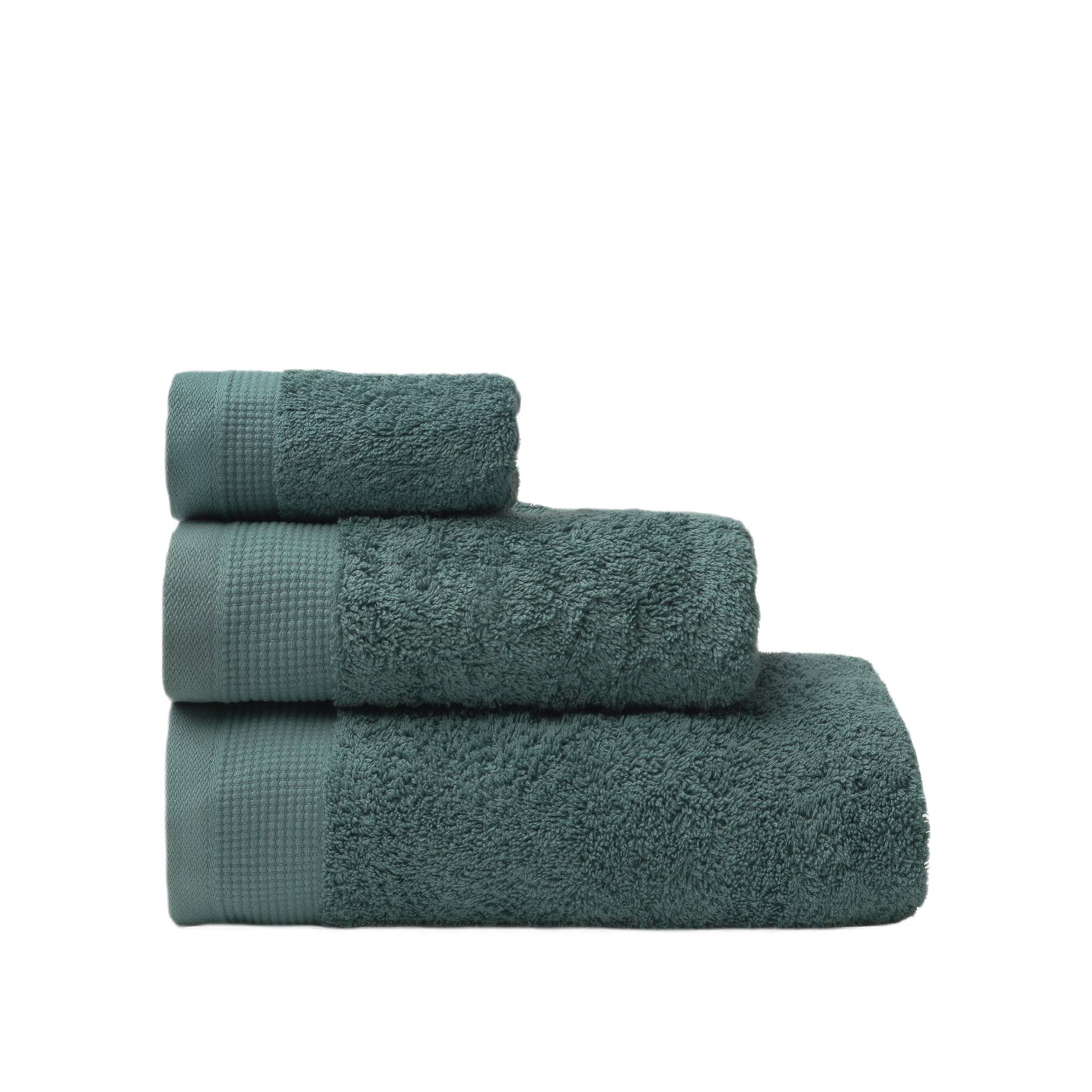 Toalla baño algodón egipcio verde botella 30x50 | Leroy Merlin