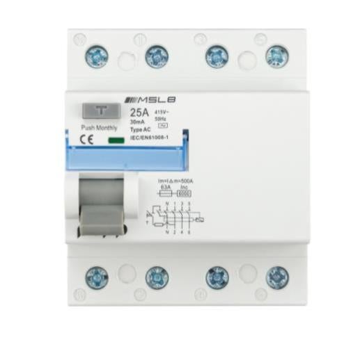 Interrupteur différentiel série MSL8 type gamma industriel 3P+N AC 25A ...