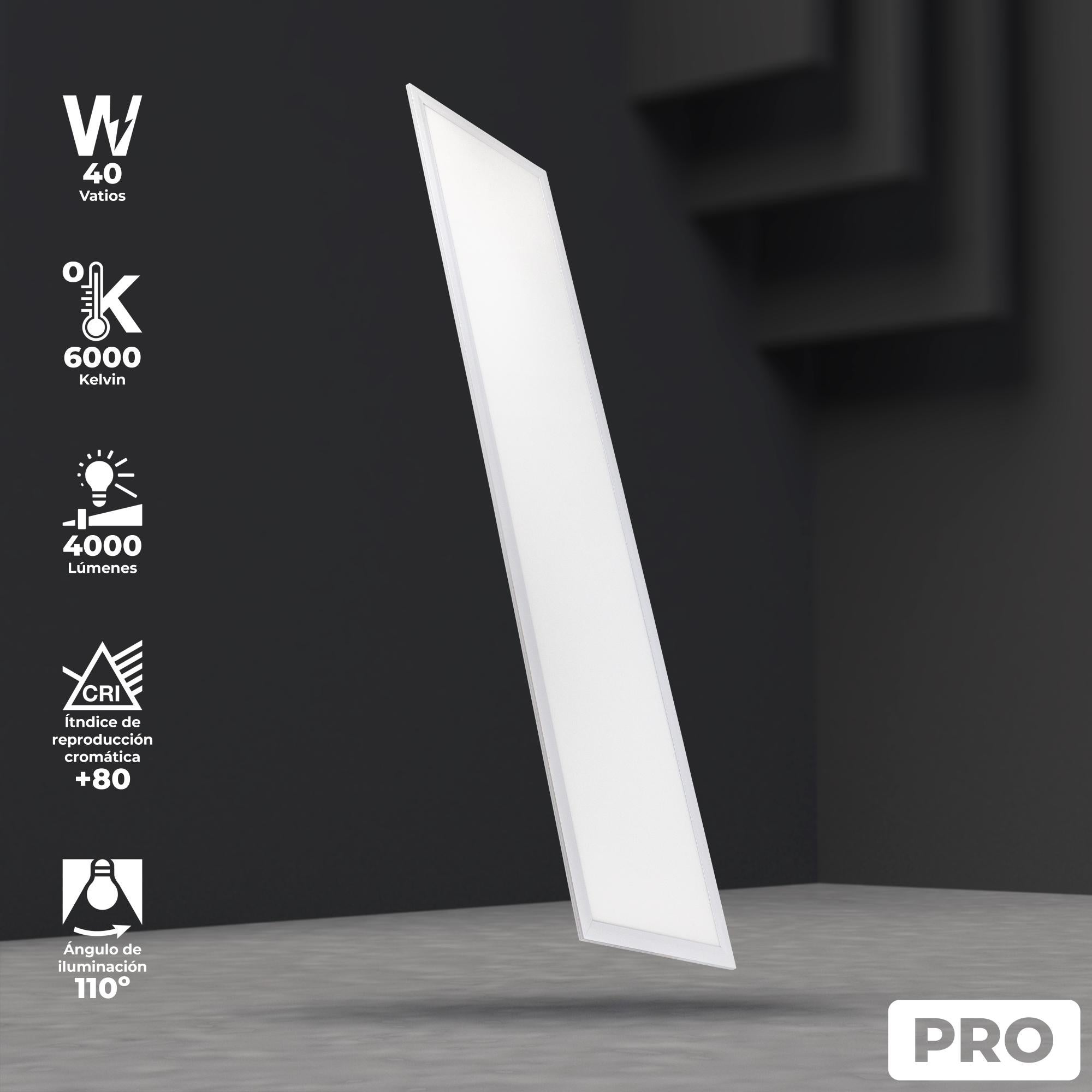 Panel LED 30X120 40W 6000K super slim HIGH PRO PPMA LIFUD Blanco ...