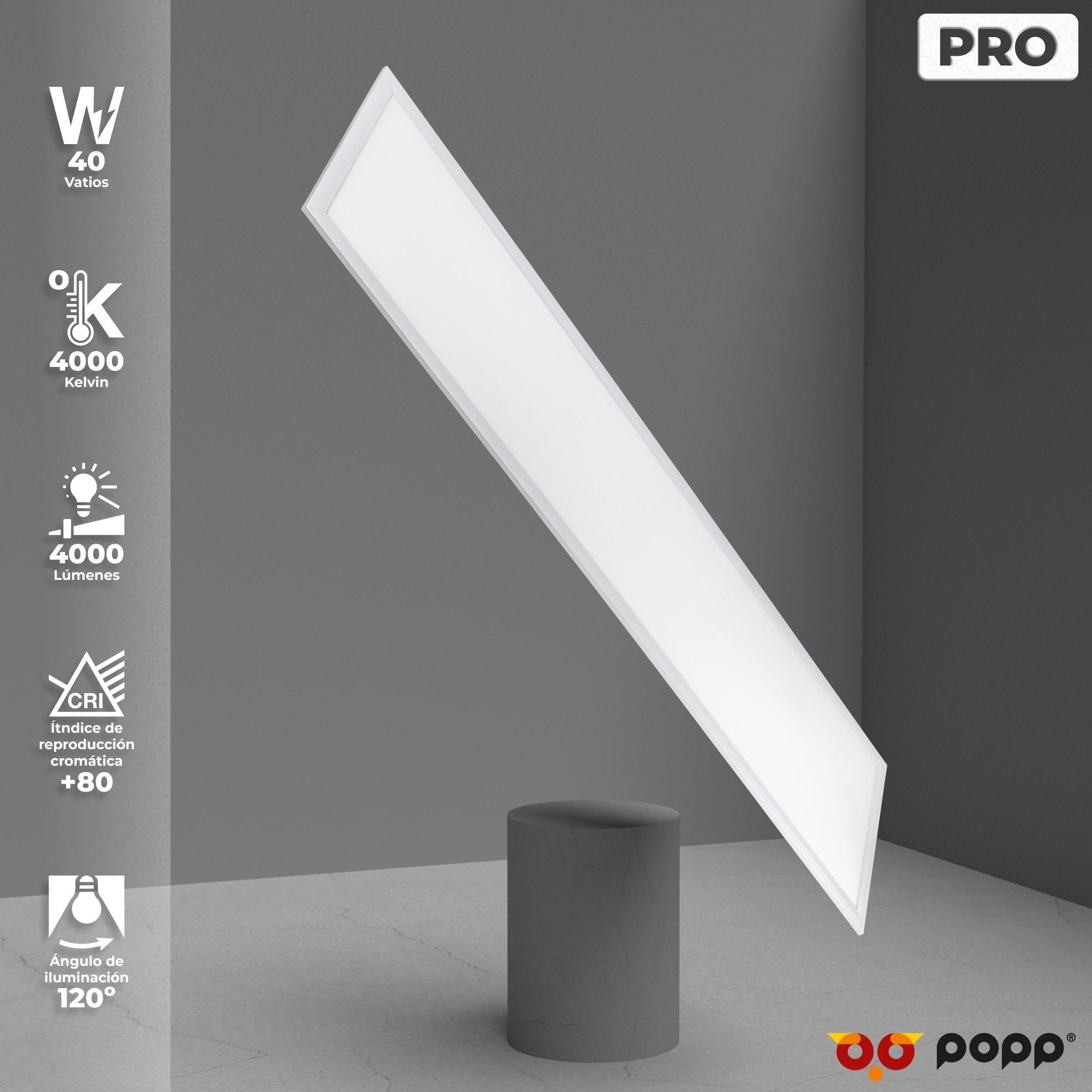 Panel LED 30X120 40W 4000K super slim HIGH PRO PPMA LIFUD Blanco ...
