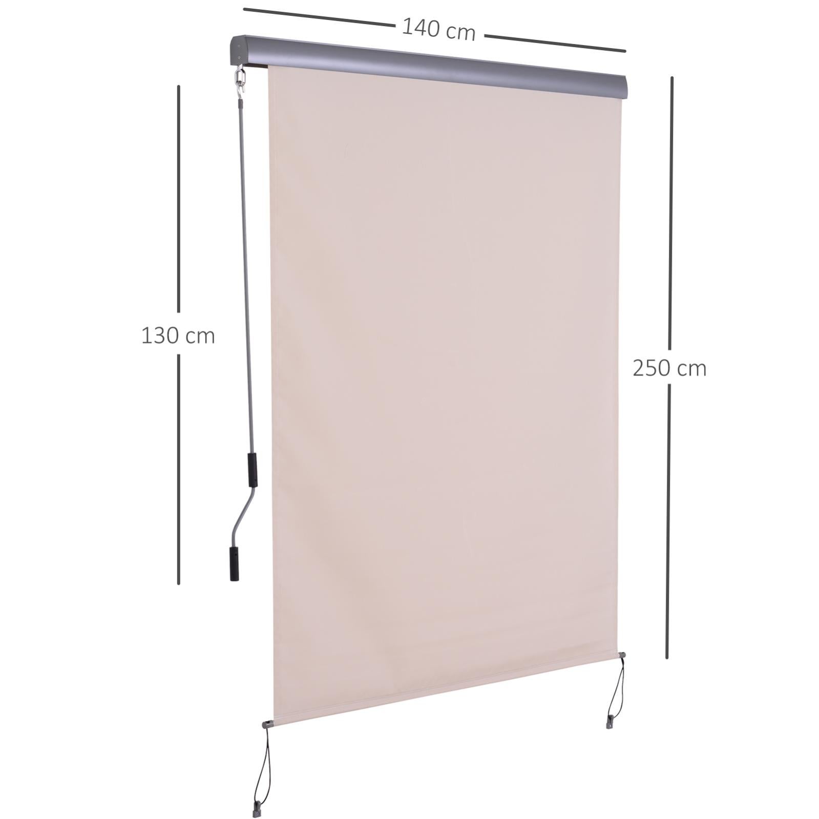 Toldo vertical enrollable Outsunny blanco crema 140x250 cm | Leroy Merlin