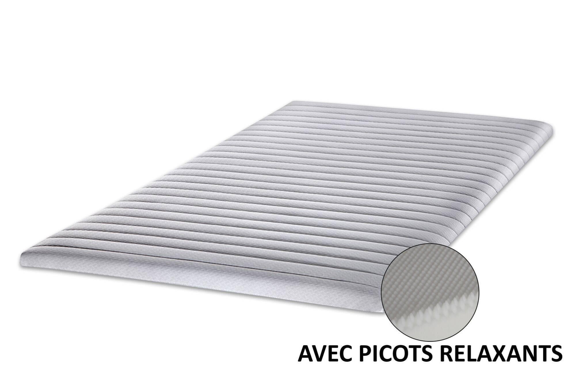 Surmatelas mousse visco à Picots relaxants CAMIF-160 x 200 cm- | Leroy ...