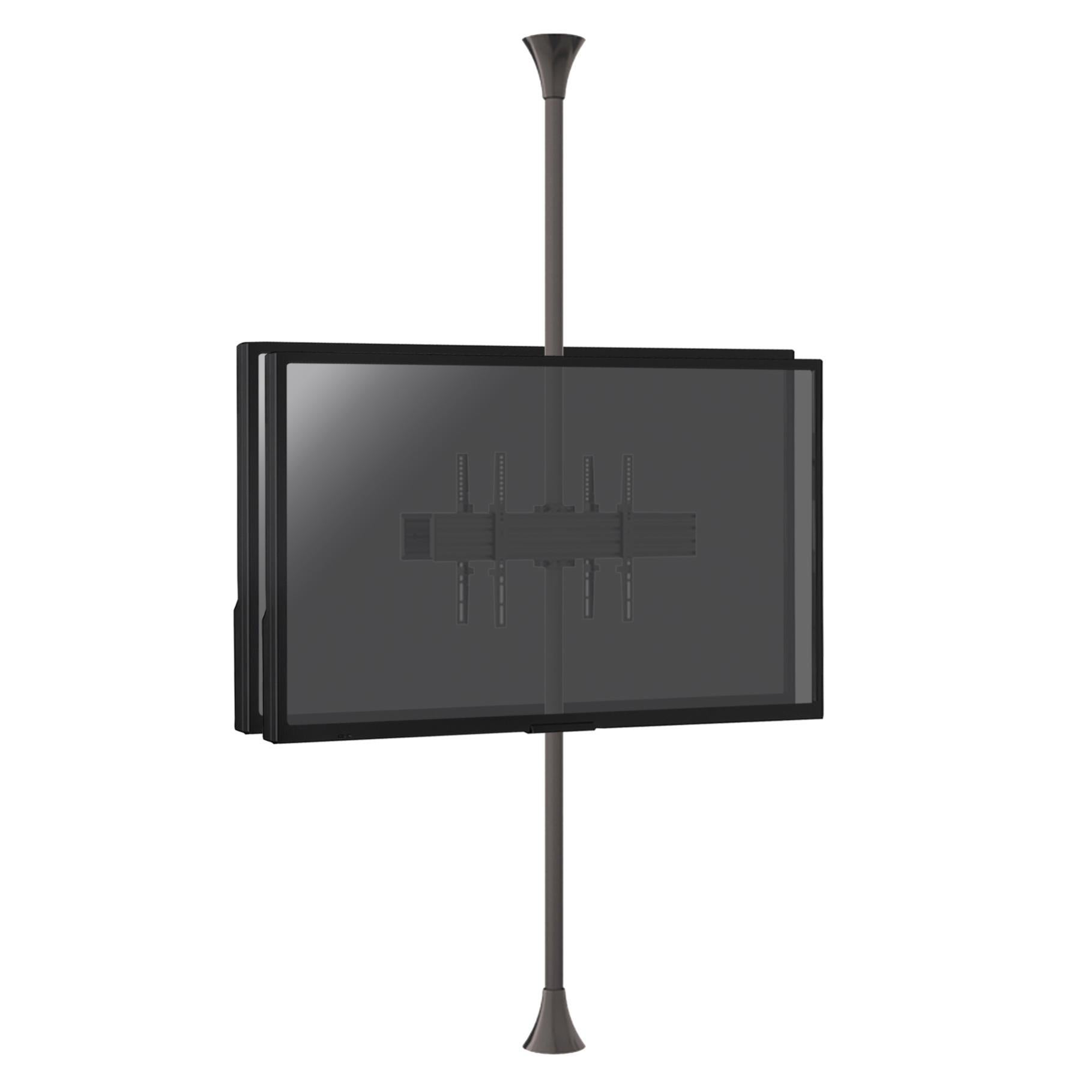 KIMEX - Support sol-plafond pour 2 écrans TV back to back 32'' - 75'' - Hauteur max 240cm ...
