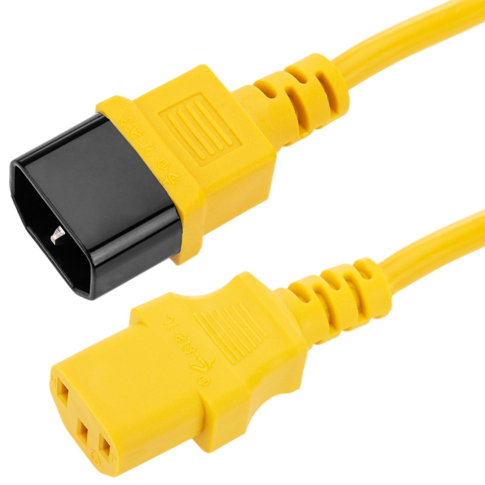 Câble électrique jaune de l'alimentation IEC60320 C13 à C14 1,8 m ...