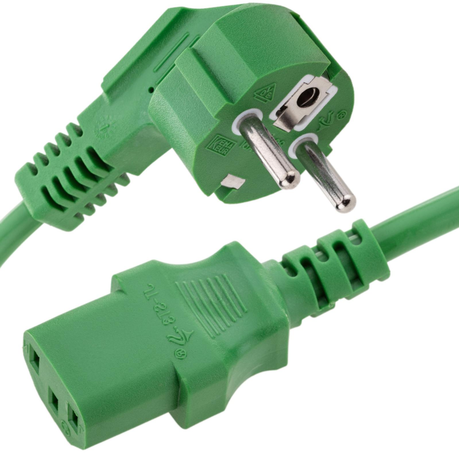 Câble d'alimentation vert 3 m IEC60320 C13 vers Schuko mâle coudé ...