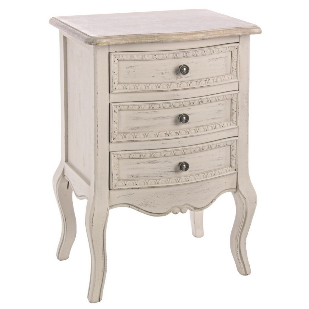 Comodino classico in legno 3 cassetti Clarisse | Leroy Merlin