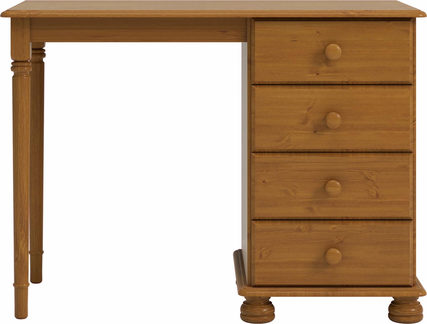 Commode coiffeuse en pin massif coloris marron - Longueur 100,3 x ...