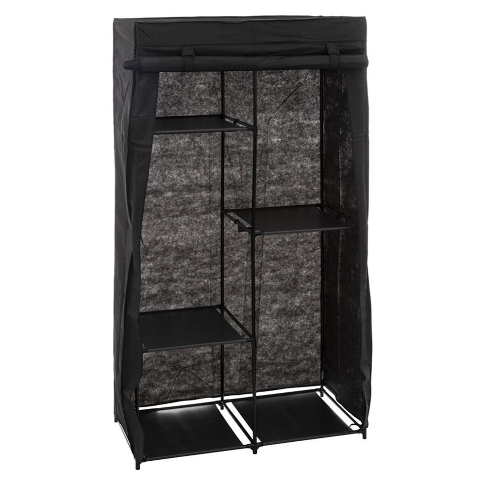 Armoire penderie modulable en tissu coloris noir - Longueur 88 x ...