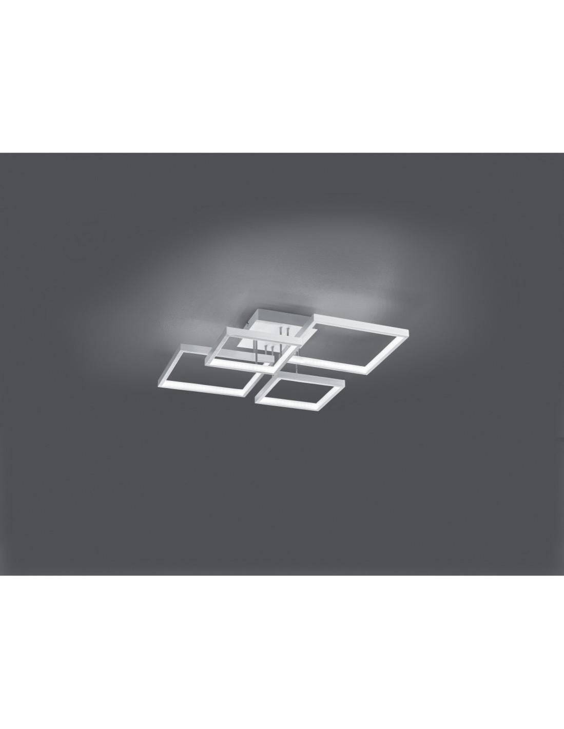 Plafoniera Led Sorrento 4 Quadrati 52x52 cm Alluminio Trio Lighting ...