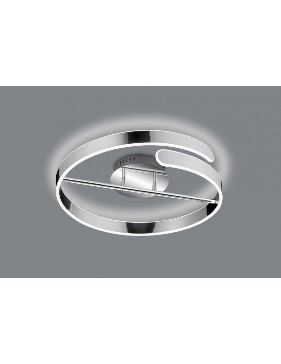 Plafoniera Design Cerchio Led Dimmer 4000k Parma Cromo Trio Lighting ...