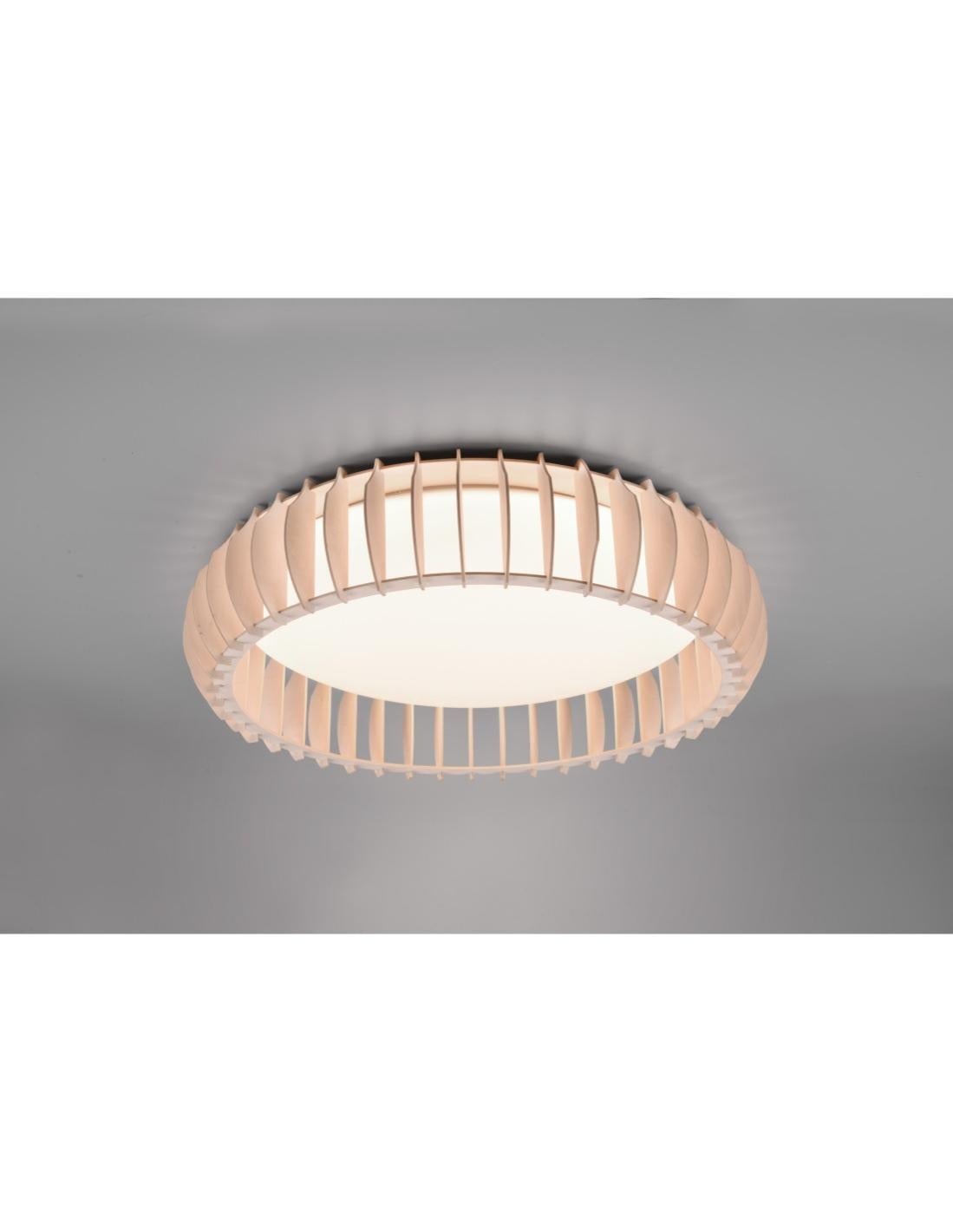 Plafoniera Legno Naturale Led 38w Dimmer Monte Trio Lighting | Leroy Merlin