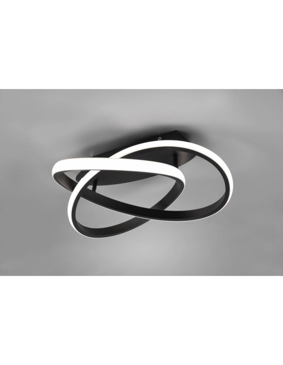 Lampada Spirale Soffitto Course Nera Led Dimmer 18w Ø45 cm Trio ...