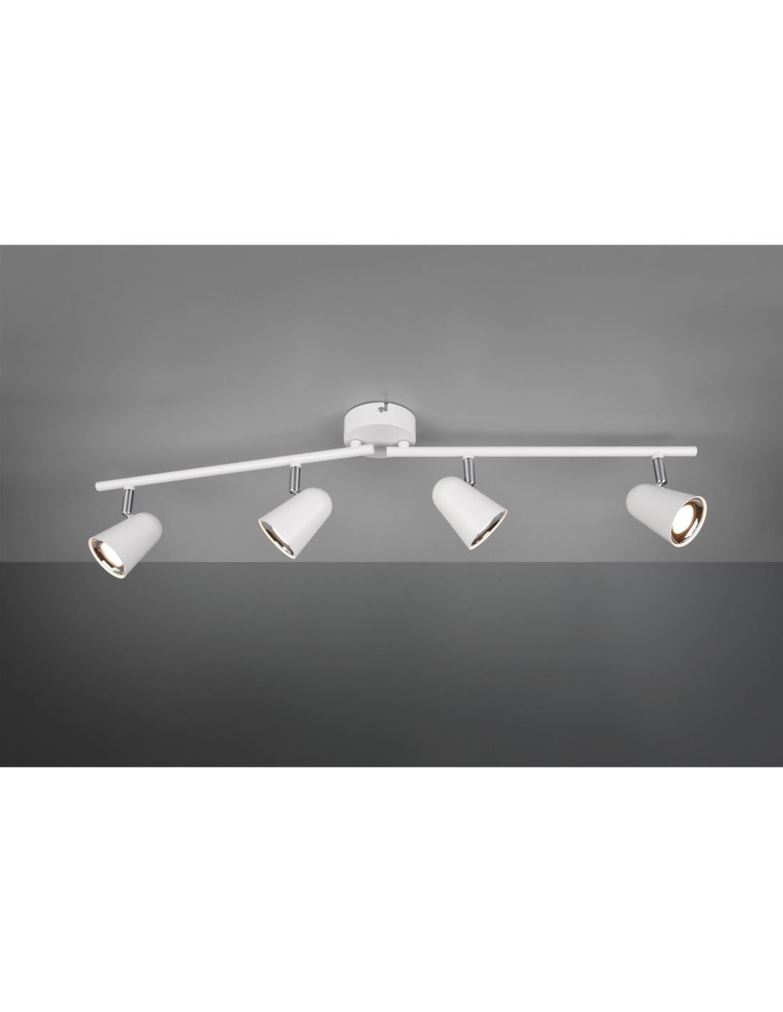Faretto Toulouse Bianco 4 Spot Led L78 cm Trio Lighting | Leroy Merlin