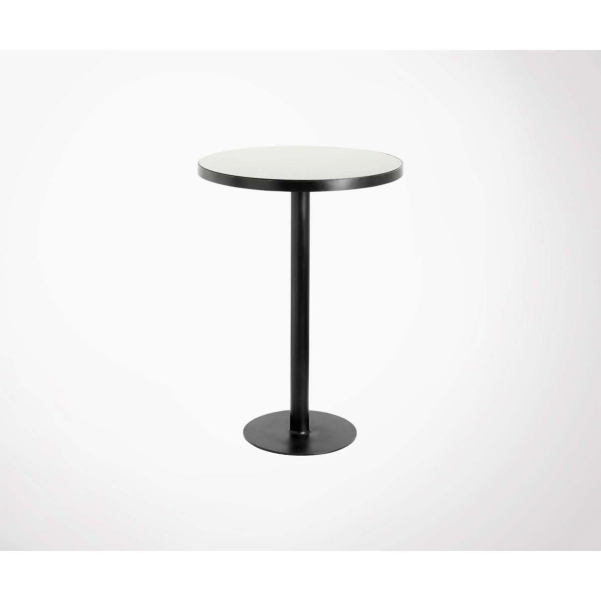 Table haute ronde 80cm plateau verre GOGE | Leroy Merlin