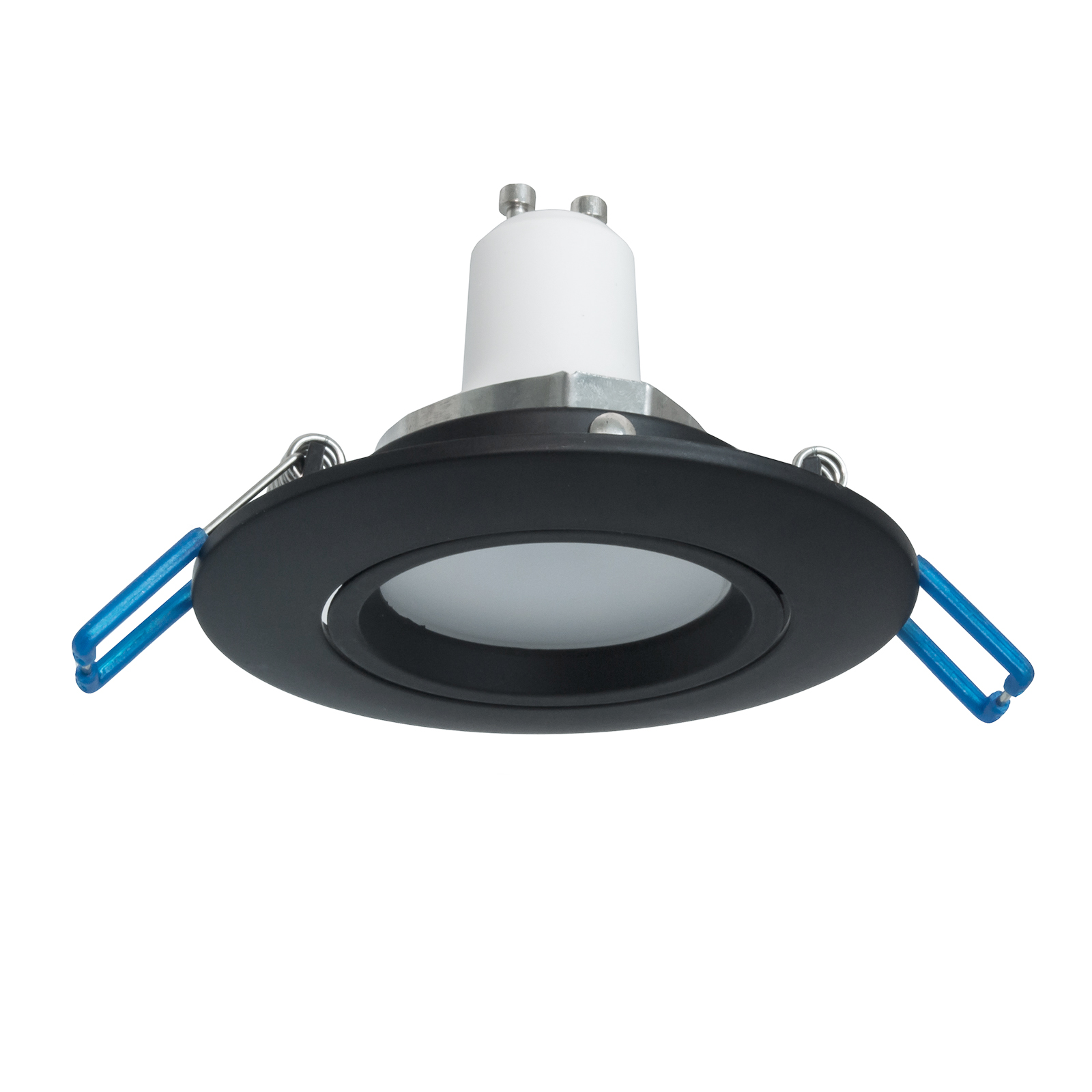 Faretto tondo incasso foro 7cm lampada orientabile LED 8W GU10 RGB RGBW luce soffitto NERO LUCE ...