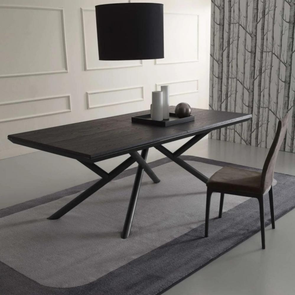 Table extensible RANDOM en Chêne Carbone et piétement Métal Graphite ...