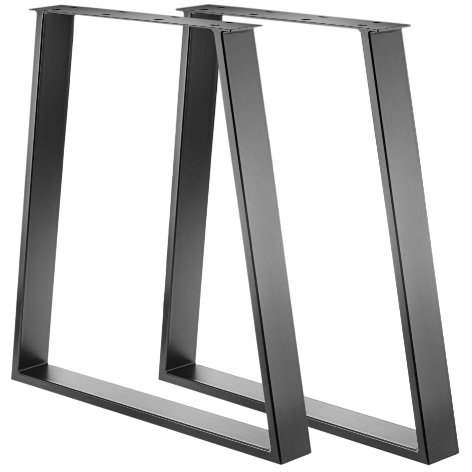 Gambe da tavolo rettangolari nere confezione da 2 da 700 x 85 x 730 mm ...