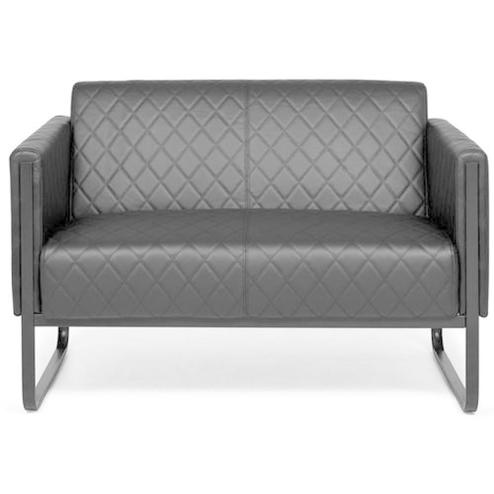 Divano lounge ARUBA BLACK telaio nero ecopelle 2-posti nero hjh OFFICE ...