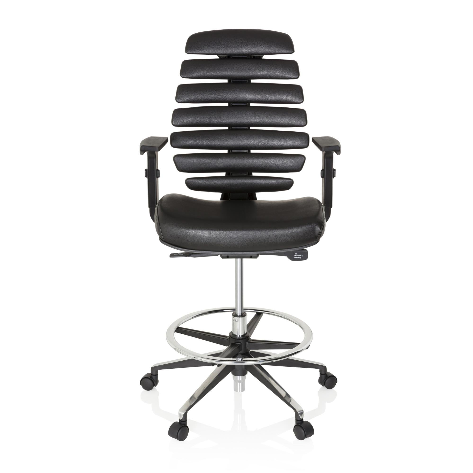 Sedia da ufficio / Sedia girevole ERGO LINE II WORK similpelle nero hjh ...